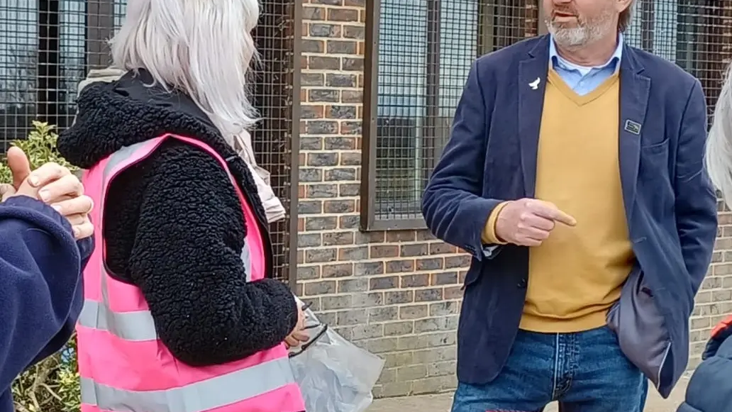 Uckfield candidates Tim Murray and Chris Bowers at local protest ...